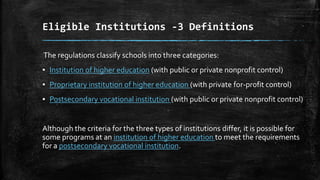 Title IV eligibility requirements | PPTX