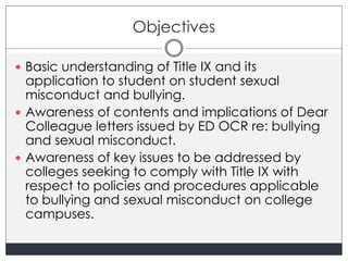 Title IX Sexual Misconduct And Bullying | PDF
