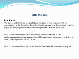 Title ix training students perry middle | PPTX | Professional School ...