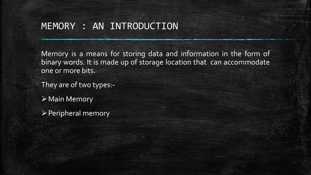 Memory - RAM and its types | PPTX | Data Storage and Warehousing | Computing
