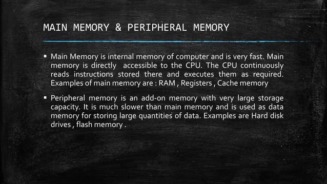 Memory - RAM and its types | PPTX | Data Storage and Warehousing | Computing