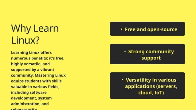 Learning Linux as a Student for Career Advancement | PPT