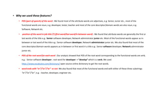 Similarity computation exploiting the semantic and syntactic inherent structure among job titles ...