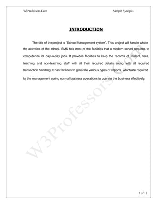 Introduction Sample For School Project