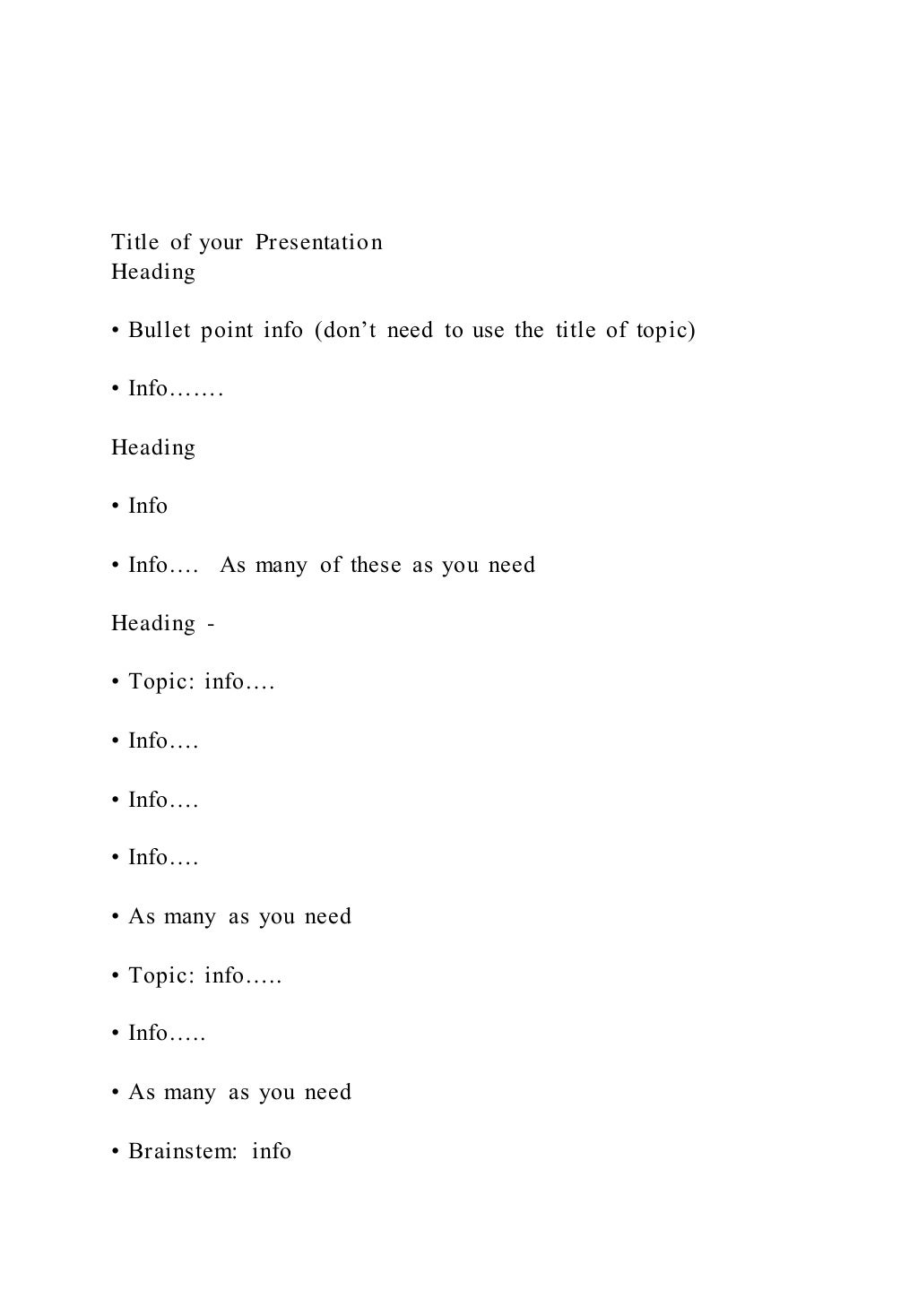 Title of your Presentation Heading • Bullet point info ( | PDF