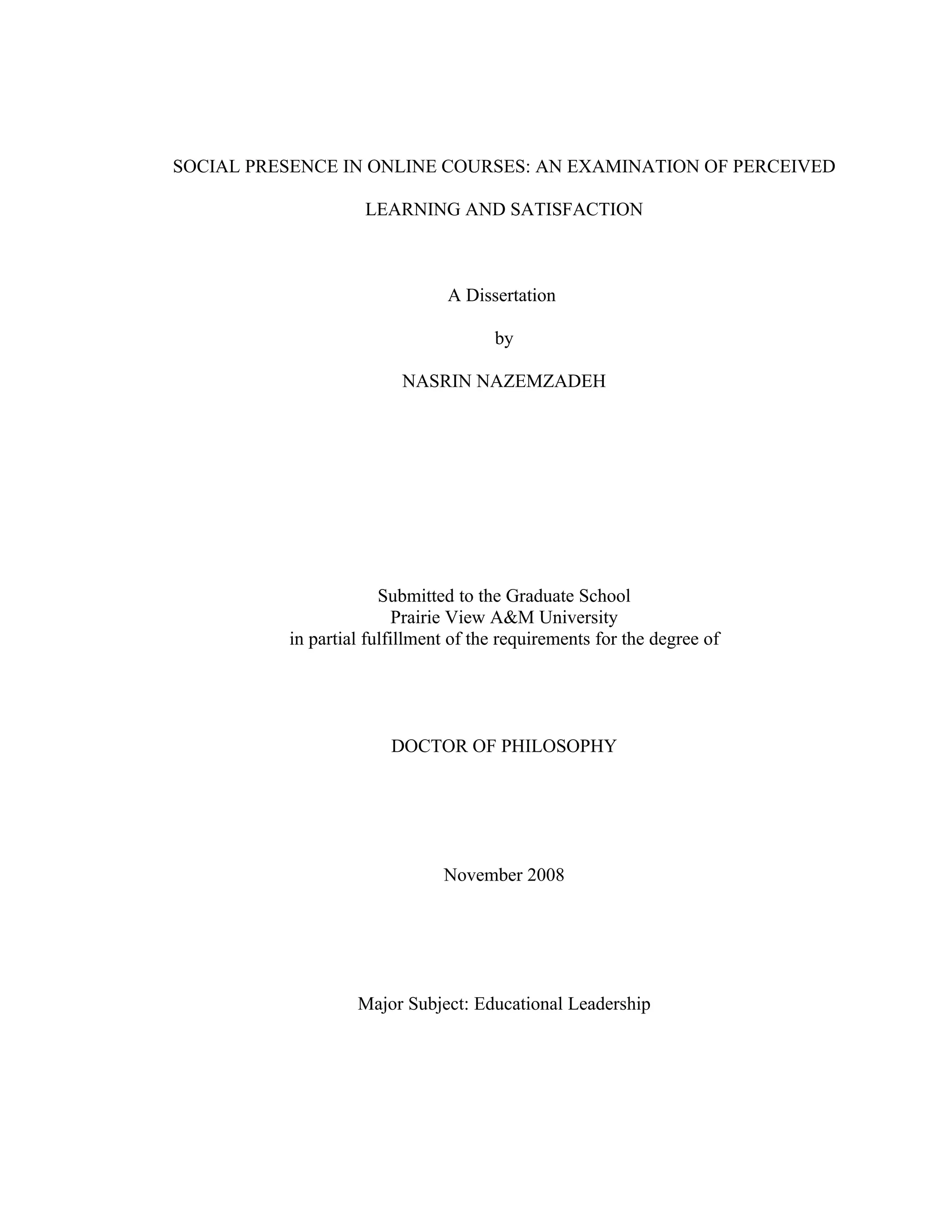 Nasrin Nazemzadeh, DissertationTitle page, Abstract, and Table of ...