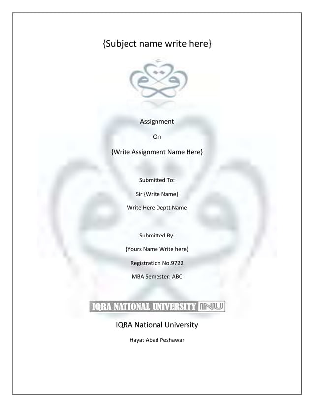 Title Page For Assignment, A sample | DOCX