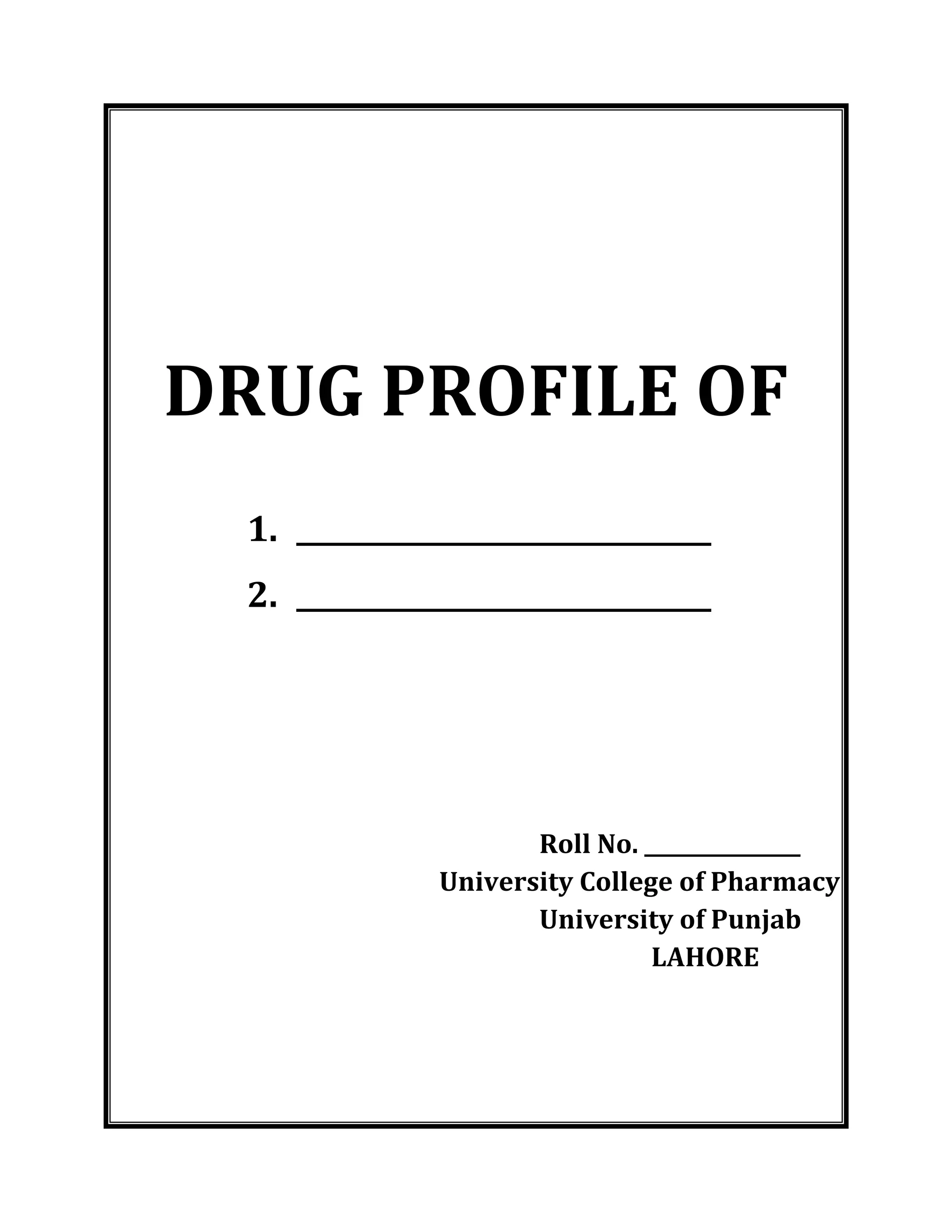 Title page of drug profile | DOCX