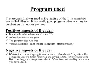 Title Design - Animation Process | PPTX | Computer Animation | Computer ...
