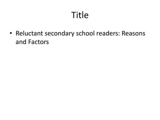 Title, problem statement & conclusion | PPT