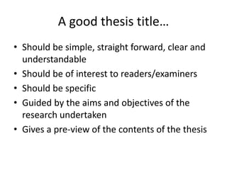Title, problem statement & conclusion | PPT