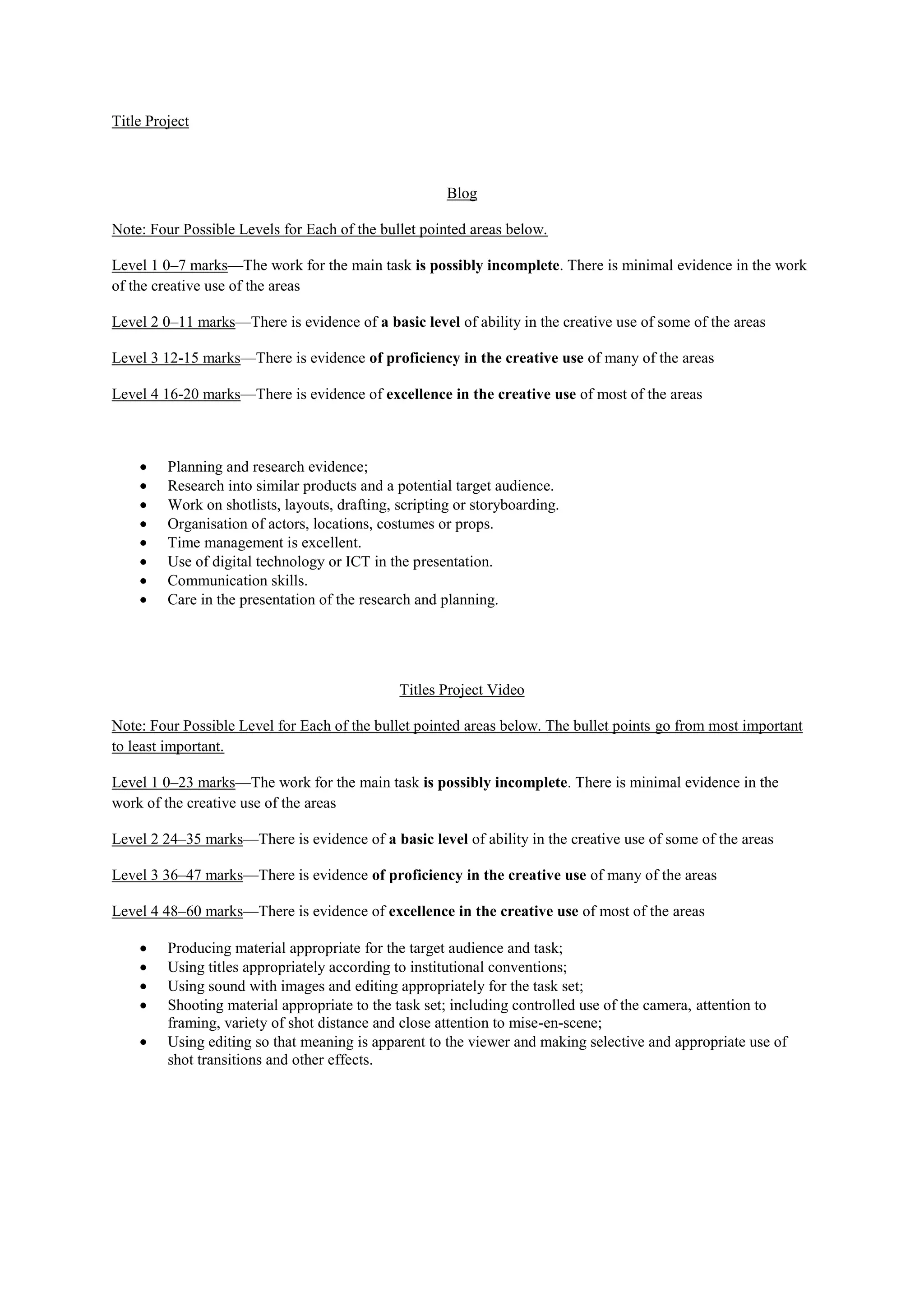Title project marking | PDF