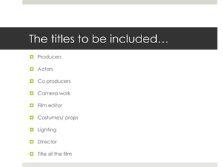 Order of the titles | PPT
