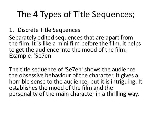 Title Sequence Techniques