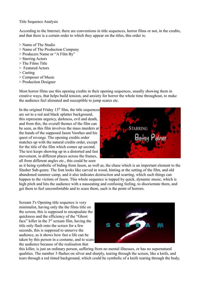 Title sequence analysis | PDF