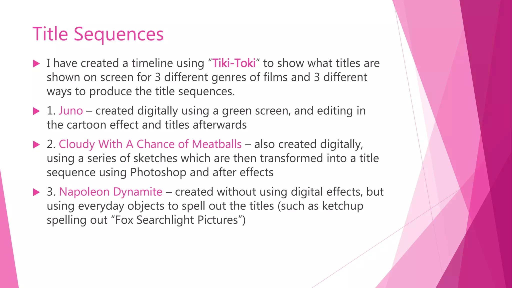 Title sequence analysis | PPTX