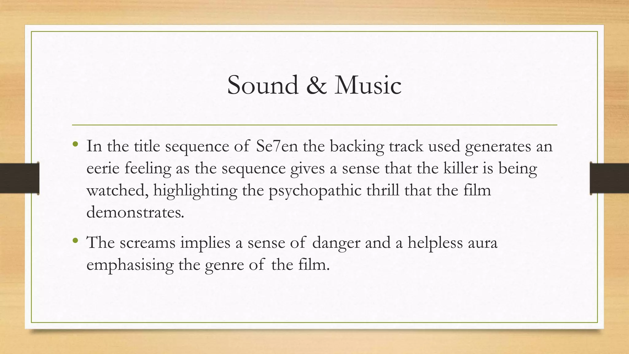 Title Sequence Analysis of Se7en | PPTX