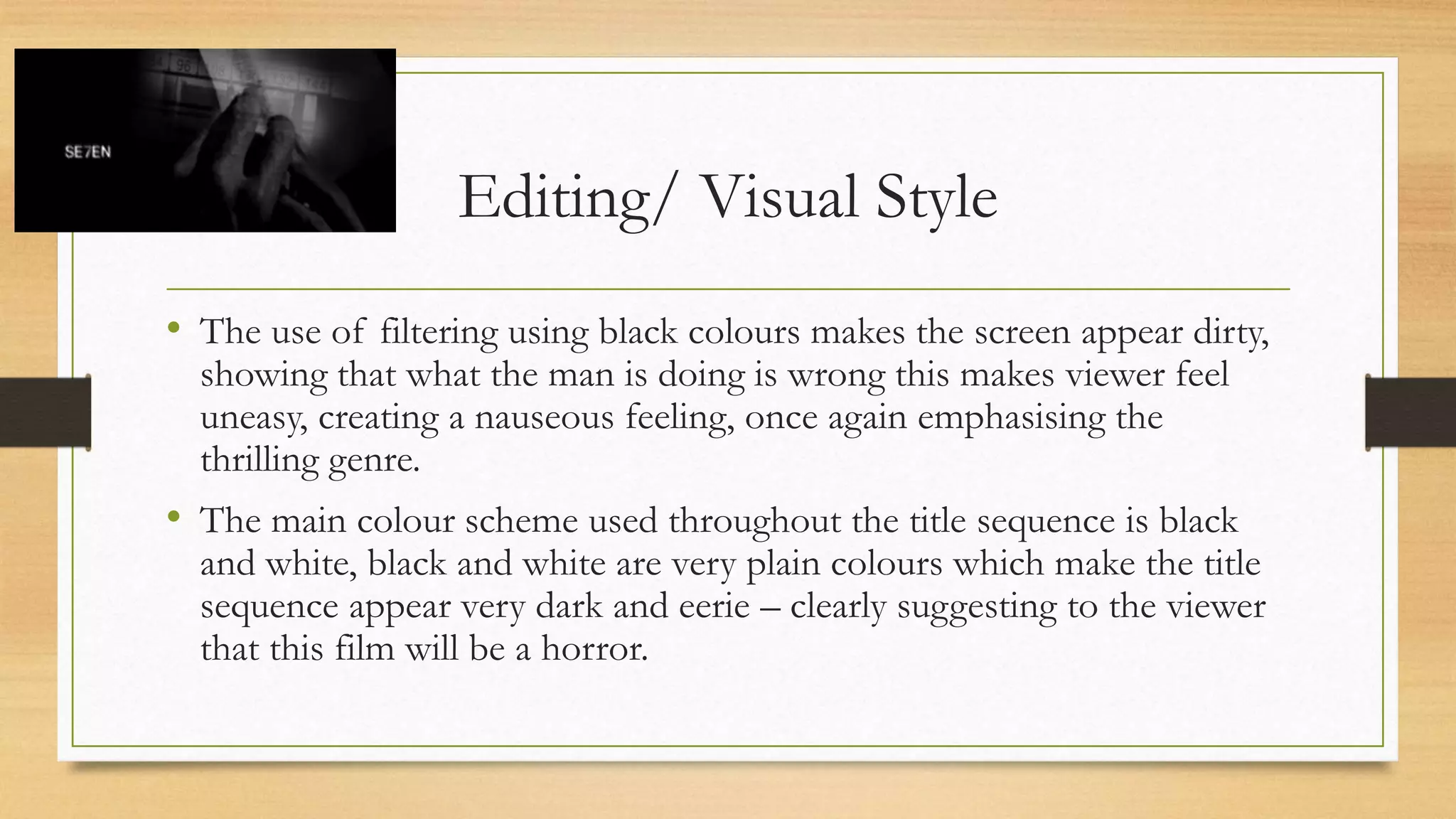 Title Sequence Analysis of Se7en | PPTX