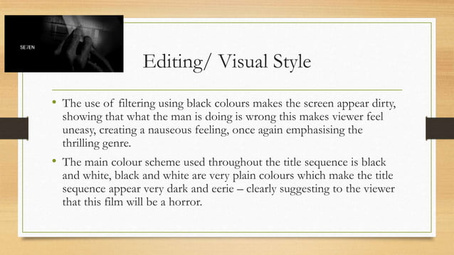 Title Sequence Analysis of Se7en | PPTX