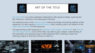 Title sequence codes and coventions | PPTX
