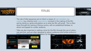 Title sequence codes and coventions | PPTX