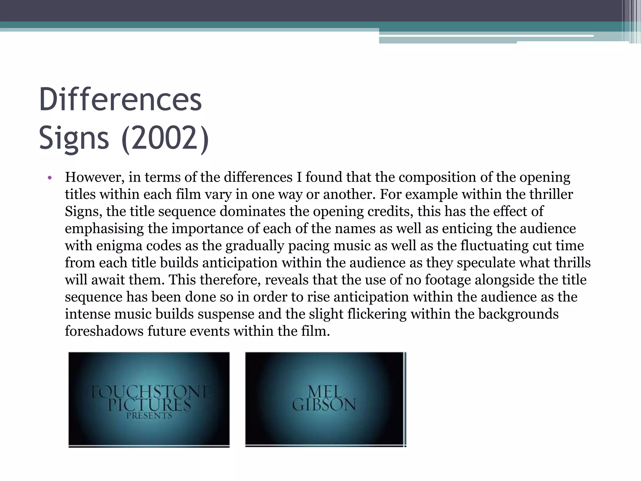 Title Sequence Comparison | PPTX