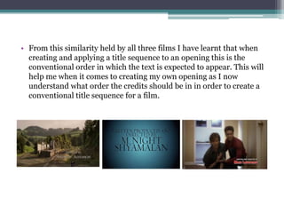 Title Sequence Comparison | PPTX