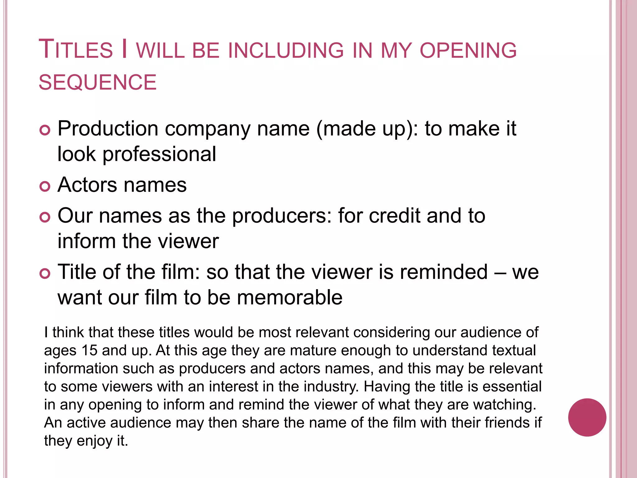 Title sequence comparison | PPTX