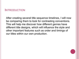 Title sequence comparison | PPT