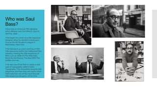 Title sequence designer - Saul Bass | PPT