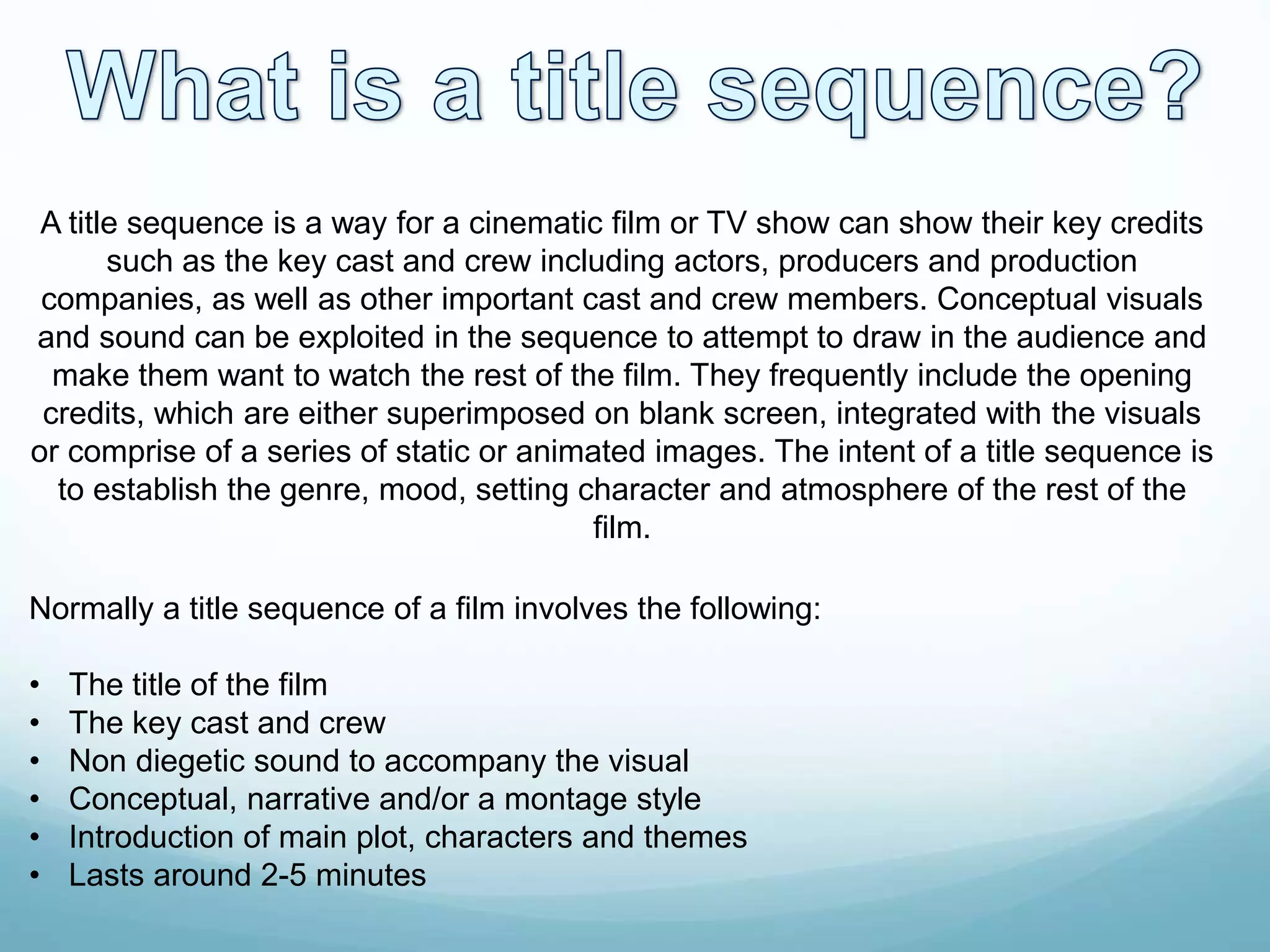 Title sequence formal conventions | PPT