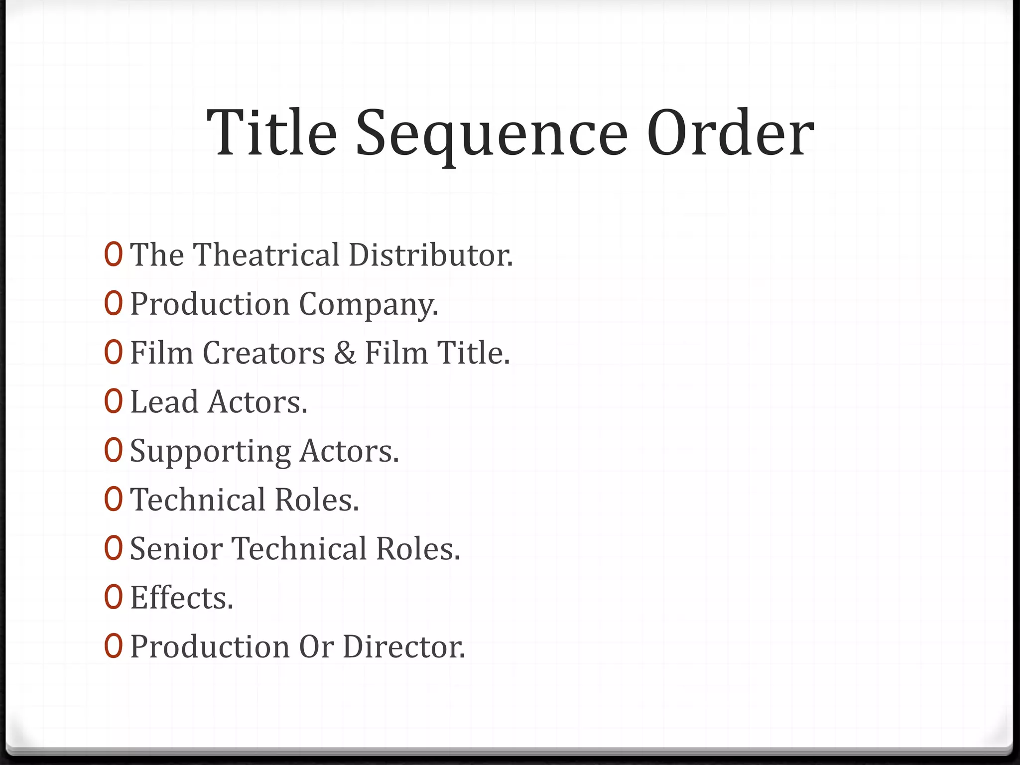 Title sequences | PPTX | Video Production | Content Production