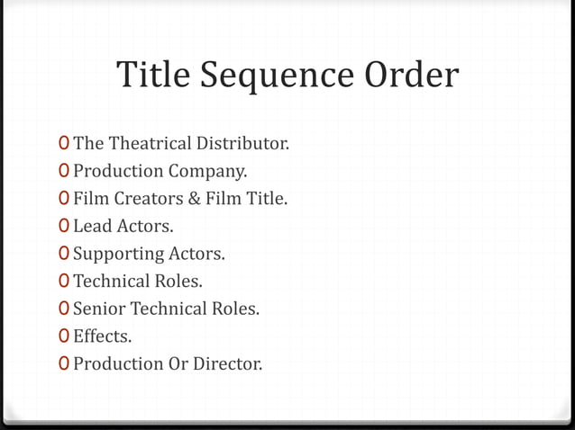 Title sequences | PPTX | Video Production | Content Production