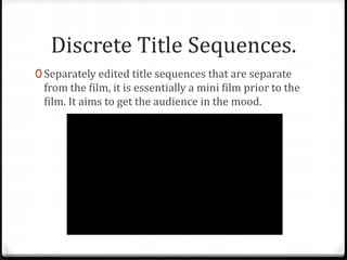 Title sequences | PPTX | Video Production | Content Production