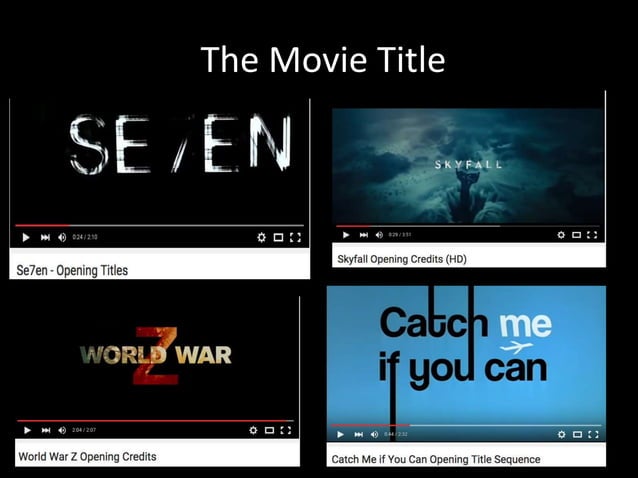The Codes and Conventions of Title Sequences | PPT