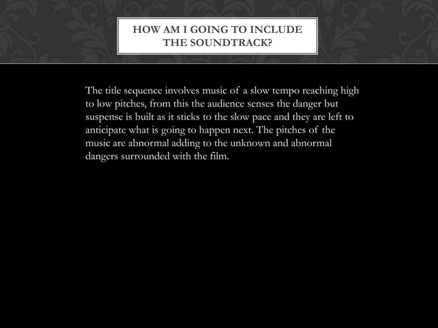 Title sequences and soundtrack presentation | PPTX | Soundtracks, TV and Showtunes | Music