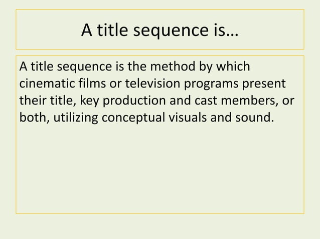 Title sequences powerpoint for blog | PPTX | Video Production | Content Production