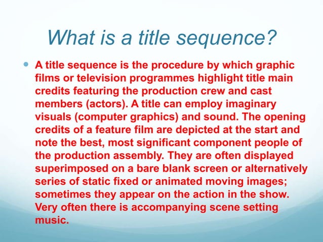 Title sequences ppt | PPT
