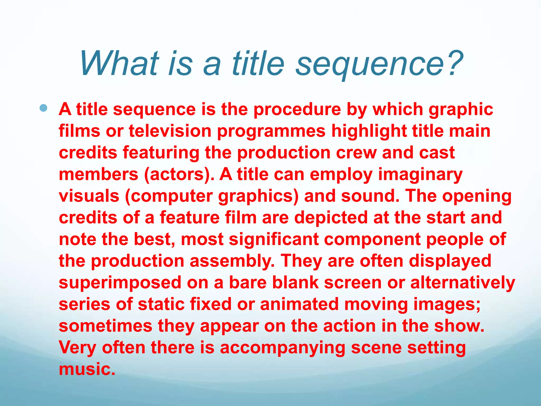 Title sequences ppt | PPTX