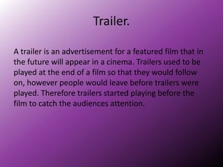 Title sequence vs trailer | PPTX