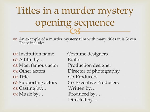 Titles & opening sequences | PPTX