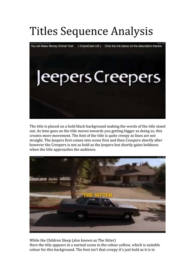 Title Sequence Analysis | PDF