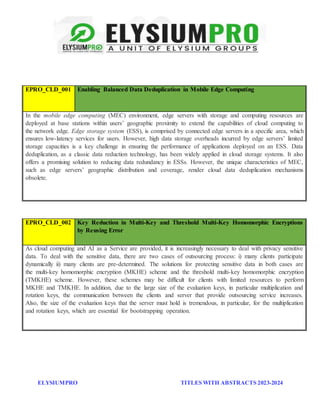 Titles with Abstracts_2023-2024_Cloud Computing.pdf | Cloud Computing ...