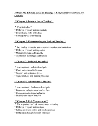 Guide to Trading A Overview | PDF