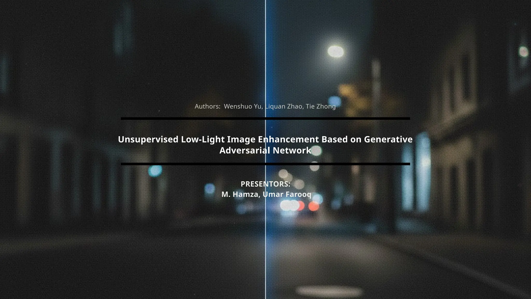 Title Unsupervised Low-Light Image Enhancement Based on Generative ...