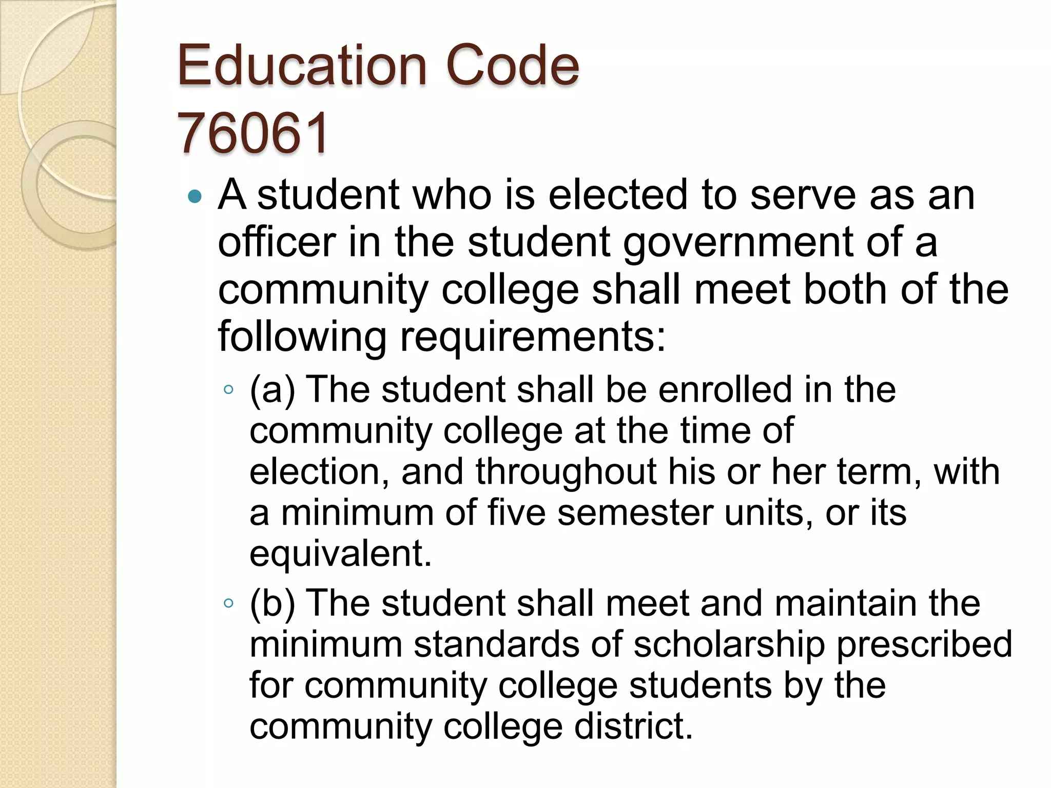 Title v ed code | PPTX