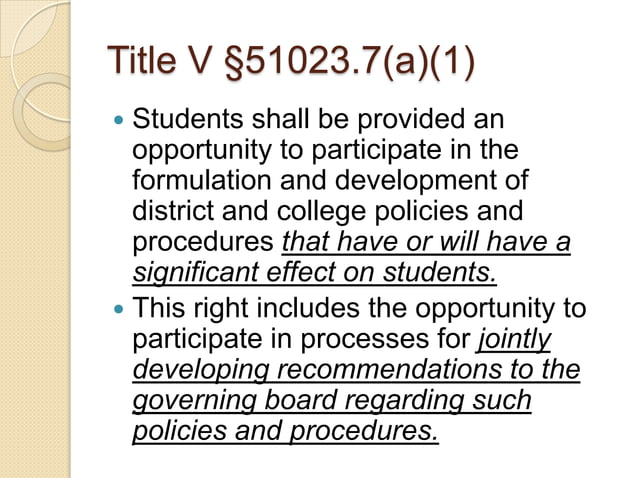 Title v ed code | PPTX