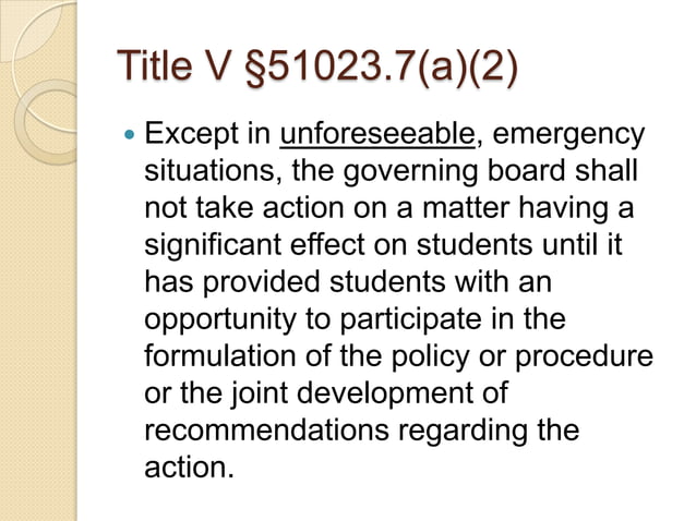 Title v ed code | PPTX