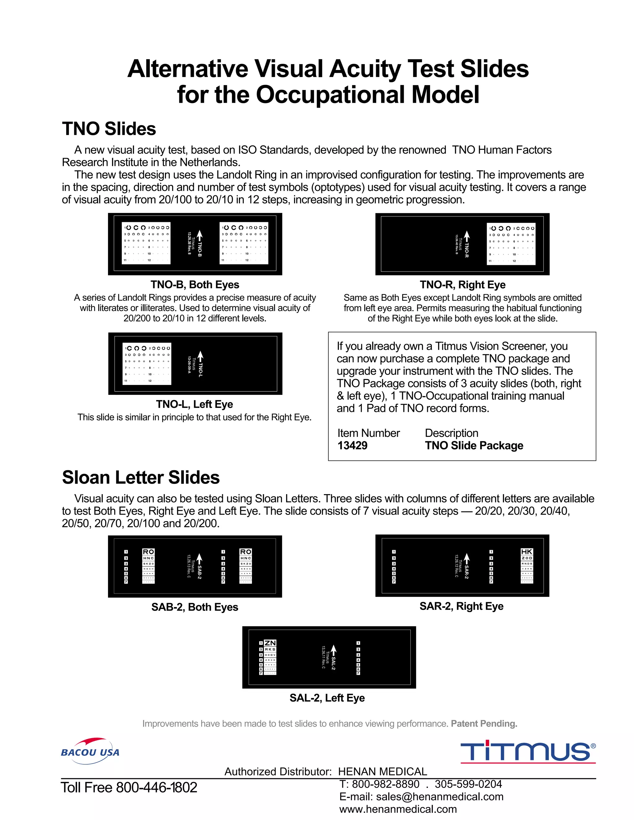 Titmus v4 Vision screener occupational TNO snellen | PDF
