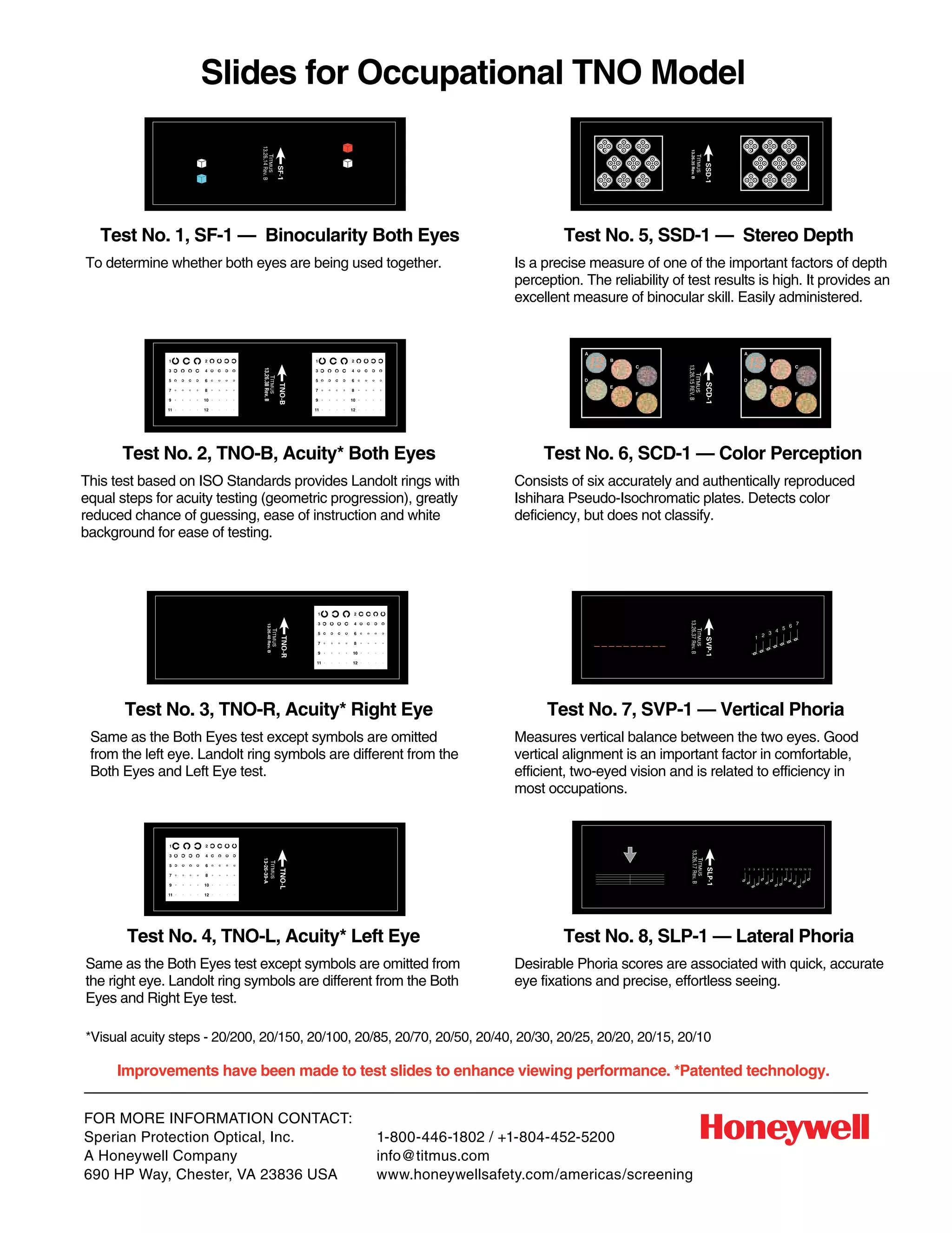 Titmus Vision Screener TNO Occupatonal Slide Information | PDF